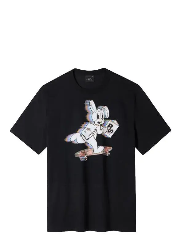 Paul Smith Skate Bunny' Print T-shirt - Black