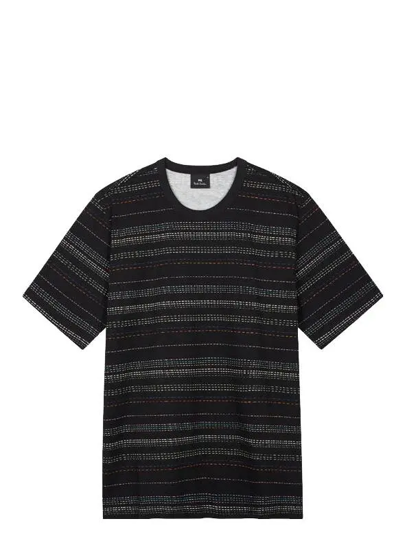 Paul Smith Stitch Stripe' Cotton T-shirt - Black