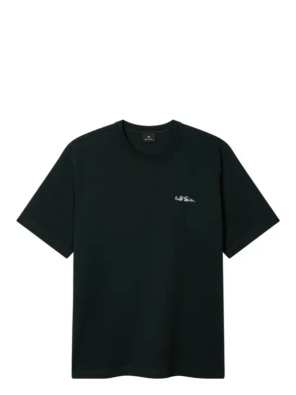 Paul Smith Dark Logo Embroidery Cotton T-shirt - Green