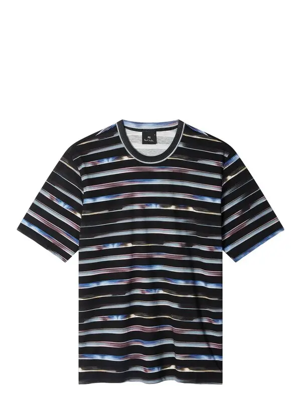 Paul Smith Digital Stripe' T-shirt - Black