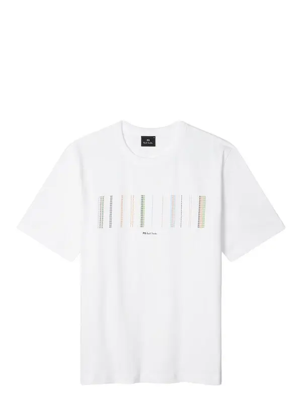 Paul Smith Stitch Stripe' Print T-shirt - White
