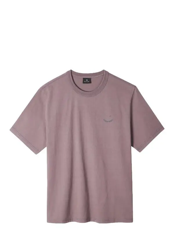Paul Smith Washed Pigt Dyed 'happy' T-shirt - Purple