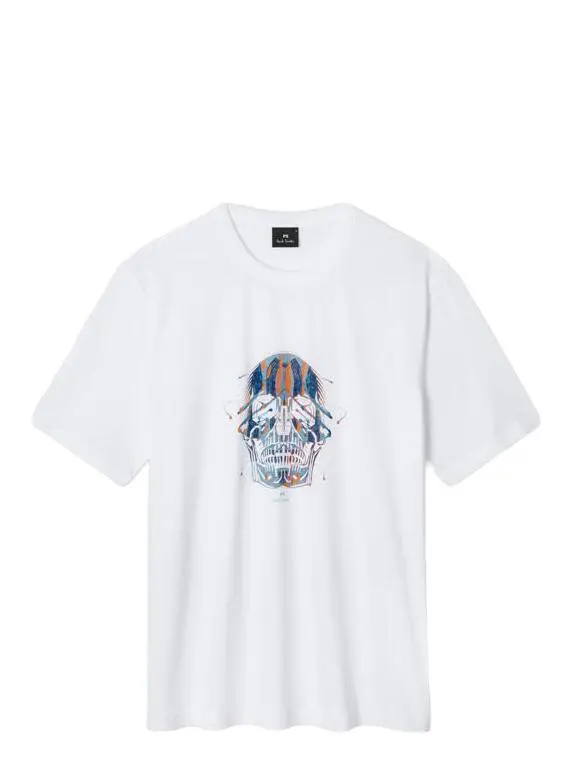 Paul Smith Painted Skull' Print T-shirt - White