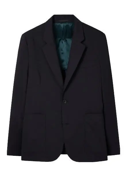 Paul Smith Navy Wool And Cotton-blend Buggy-lined Blazer - Blue