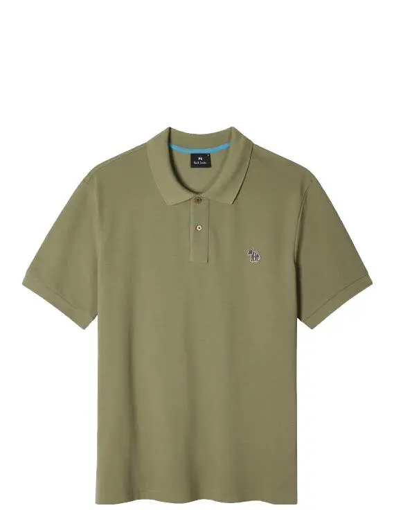 Paul Smith Washed Organic Cotton Zebra Polo Shirt - Green
