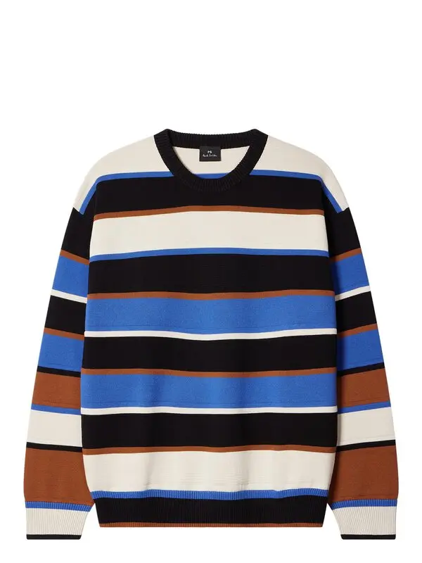 Paul Smith Striped Milano Cotton Sweater - Black