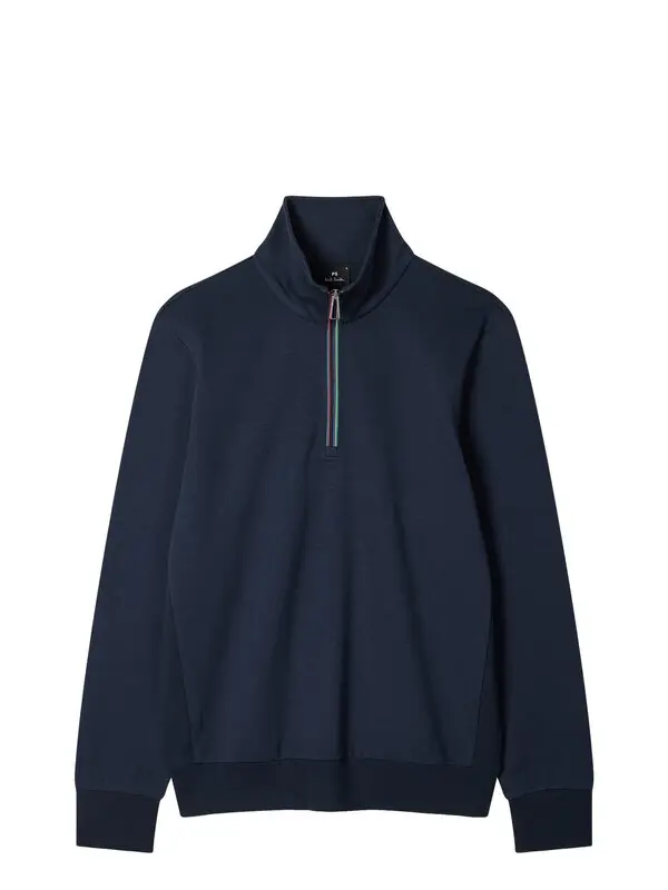 Paul Smith Cotton-blend Quarter Zip Sweatshirt - Blue
