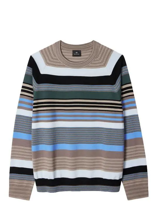 Paul Smith Striped Merino Wool Sweater - Grey