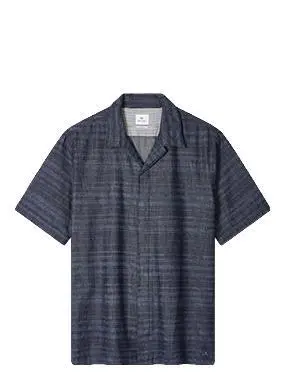 Paul Smith Casual-fit Denim Wash 'laser Etch' Shirt - Blue