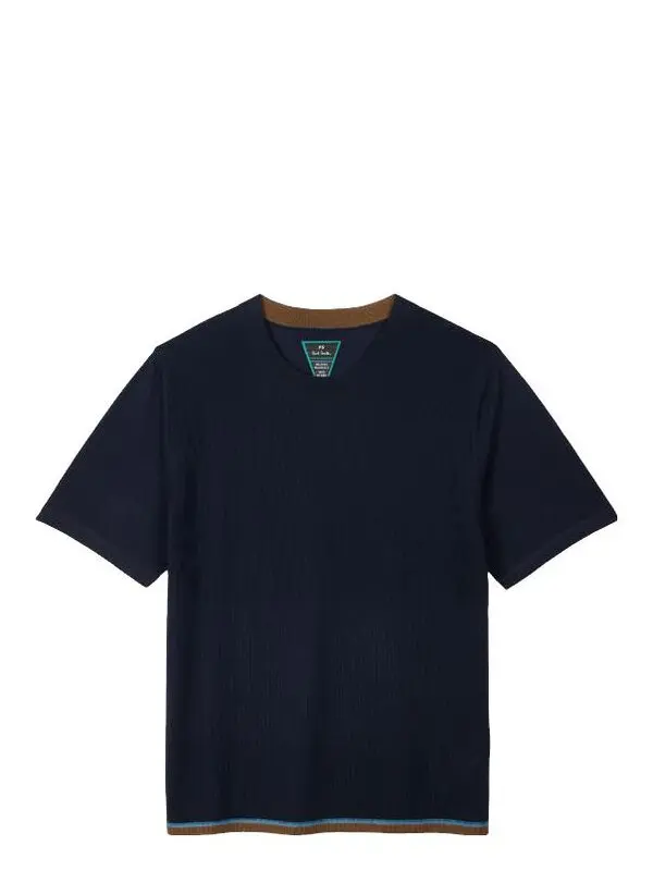 Paul Smith Navy Washable Merino Wool T-shirt - Blue