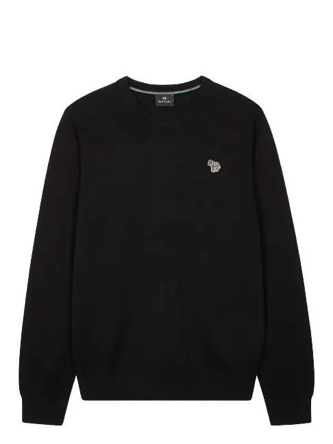 Paul Smith Organic Cotton Zebra Logo Sweater - Black