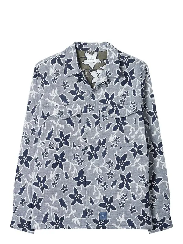 Paul Smith Floral Double-face Cotton Shirt - Blue