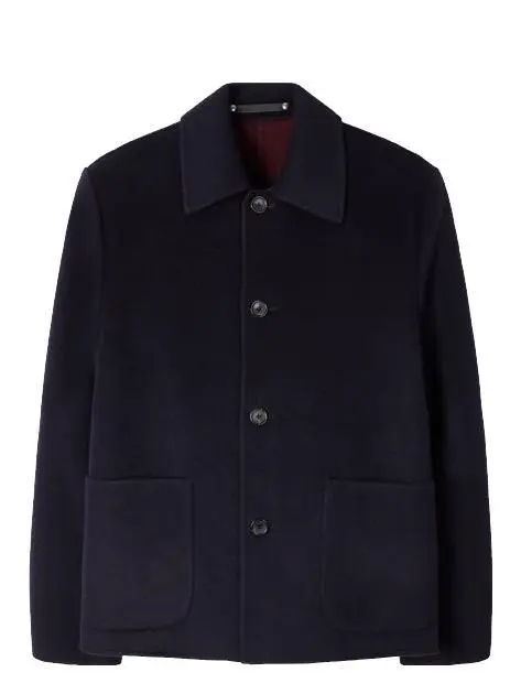 Paul Smith Double-face Wool-blend Short Coat - Blue