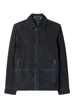 Paul Smith Suede Zip-front Jacket - Blue