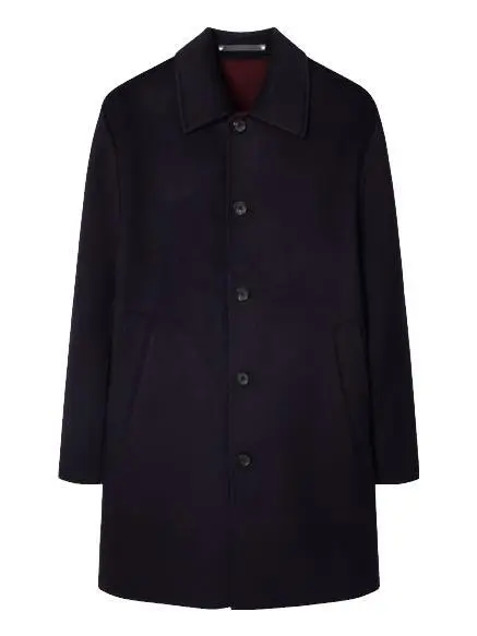 Paul Smith Double-face Wool-blend Overcoat - Blue