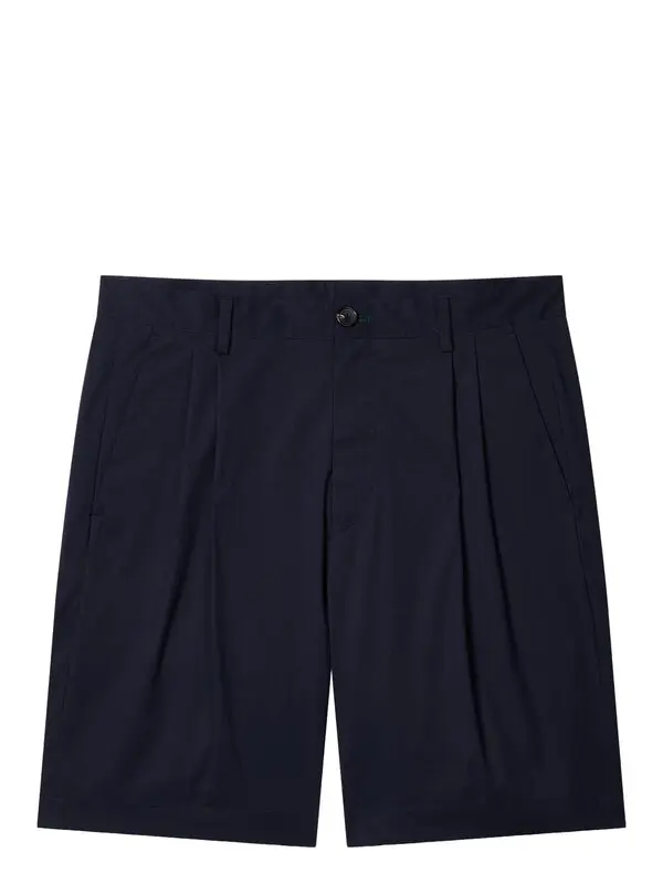 Paul Smith Cotton-nylon Pleated Shorts - Blue