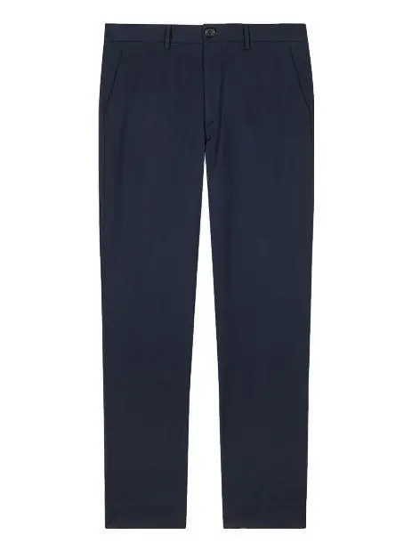 Paul Smith Mid-fit Navy Stretch Organic-cotton Chinos - Blue