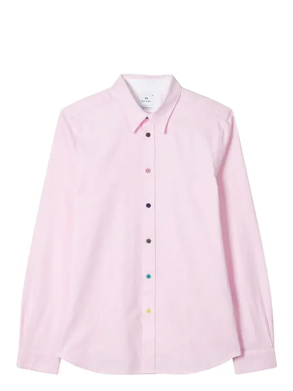 Paul Smith Tailored-fit Organic-cotton Multicolour Button Oxford Shirt - Pink