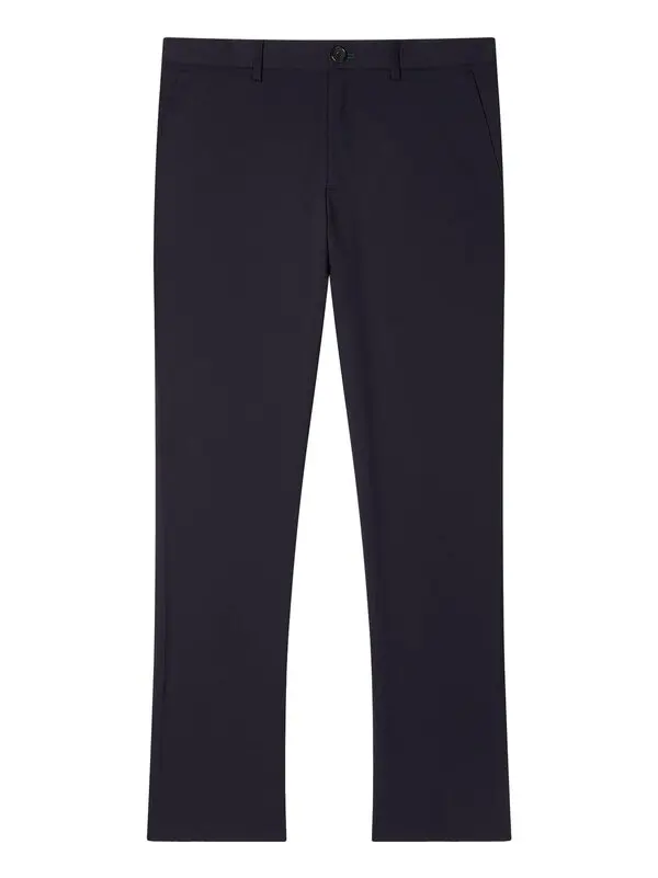 Paul Smith Navy Mid-fit Wool-cotton Blend Chinos - Blue
