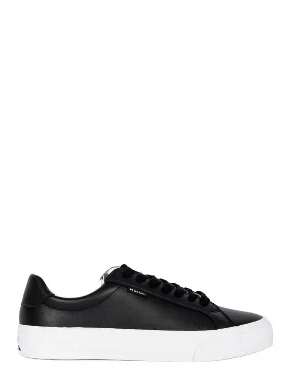 Paul Smith Coated Leather 'amos' Trainers - Black