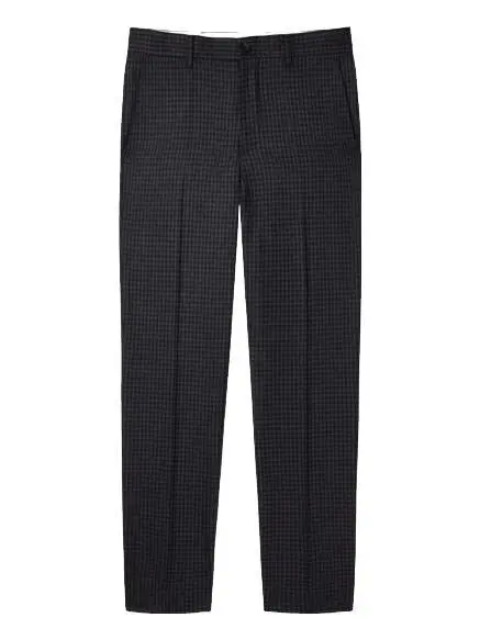 Paul Smith Check Mid-fit Wool Stretch Trousers - Blue