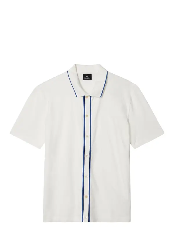 Paul Smith Button-front Stretch-cotton Polo Shirt - White