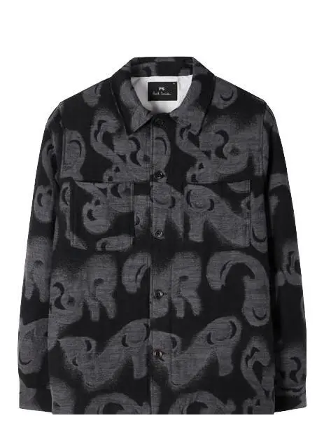 Paul Smith Waltzer' Jacquard Cotton-blend Shirt Jacket - Black