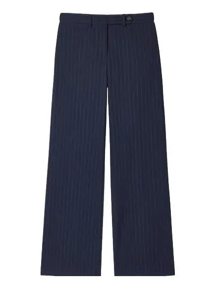 Paul Smith Pinstripe Wool Wide-leg Trousers - Blue