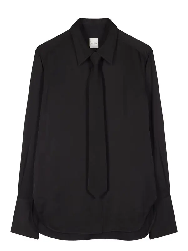 Paul Smith Tie Detailed Shirt - Black