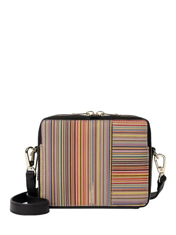 Paul Smith Leather 'signature Stripe' Cross-body Bag - Multicolour