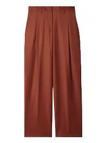 Paul Smith Wool-cashmere Flannel Wide-leg Trousers - Orange