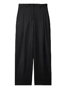 Paul Smith Wool-cashmere Flannel Wide-leg Trousers - Black