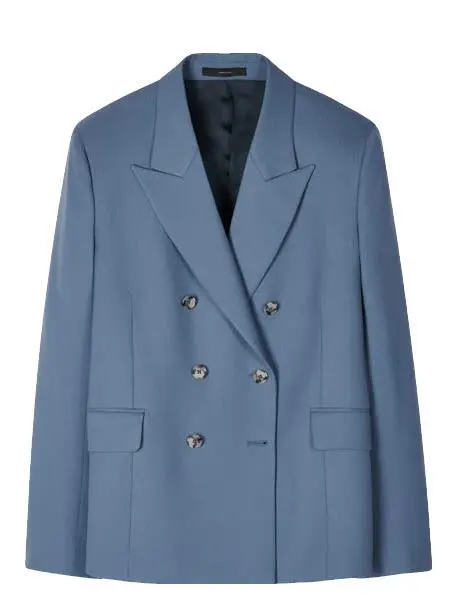 Paul Smith A Suit To Travel In Steel Wool Double Breasted Blazer - Blue