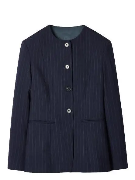 Paul Smith Pinstripe Wool Jacket - Blue