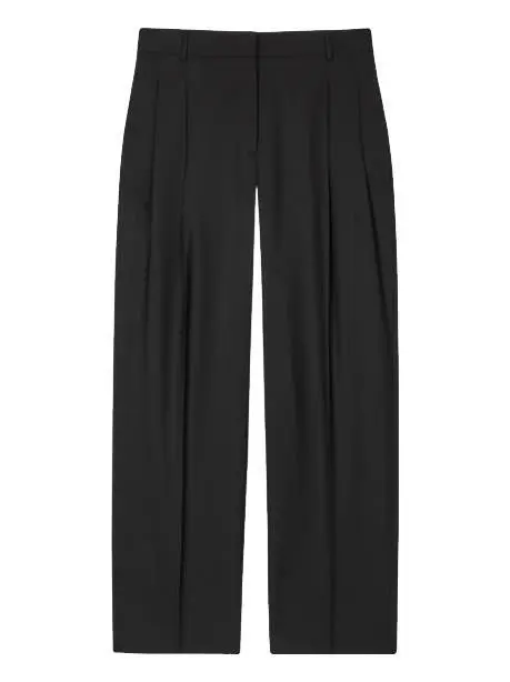 Paul Smith Wool Twill Pleated Trousers - Black