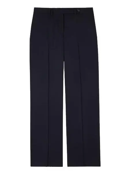 Paul Smith Navy Wool Bootcut Trousers - Blue