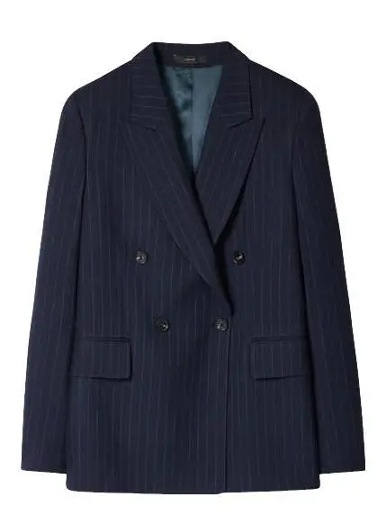 Paul Smith Striped Double-breasted Blazer - Blue
