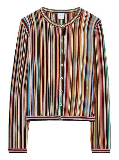 Paul Smith Signature Stripe Merino Wool Cardigan - Multicolour