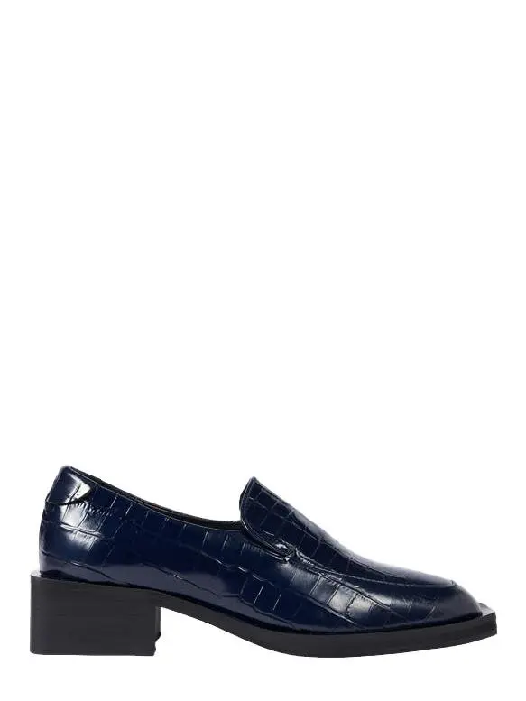 Paul Smith Croc-embossed 'tavira' Block Heel Loafers - Blue