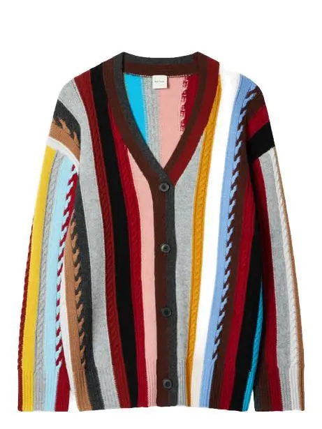 Paul Smith Signature Stripe Knitted Oversized Cardigan - Multicolour