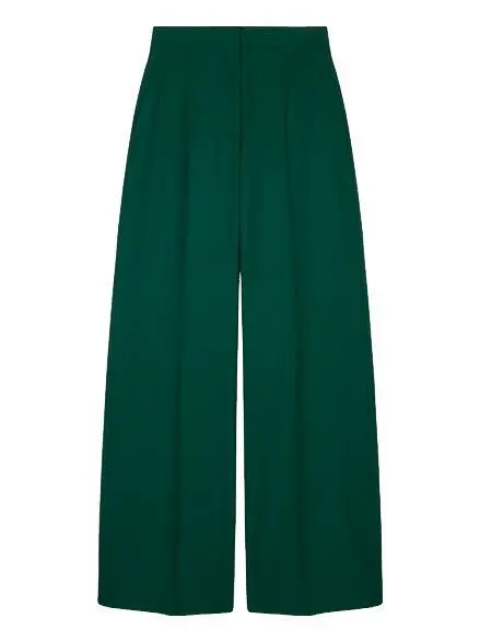 Paul Smith Pine Wool Wide-leg Trousers - Green