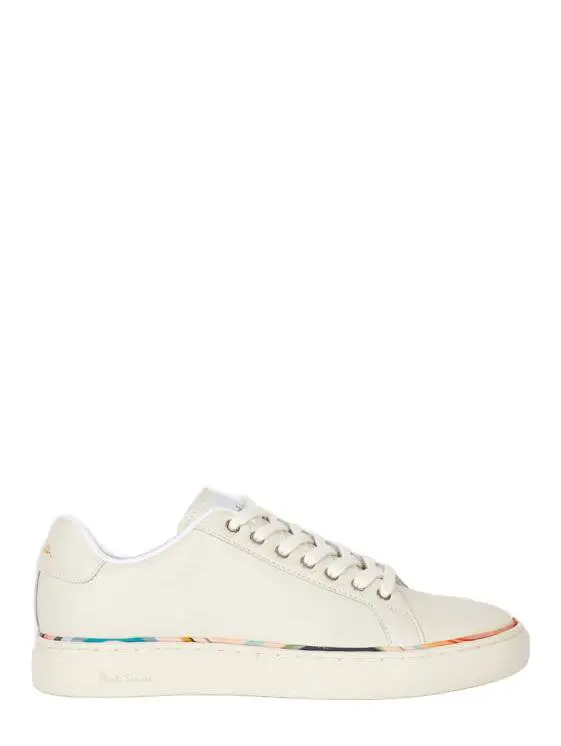 Paul Smith Leather Trainers With 'dusky Swirl' Rand - White