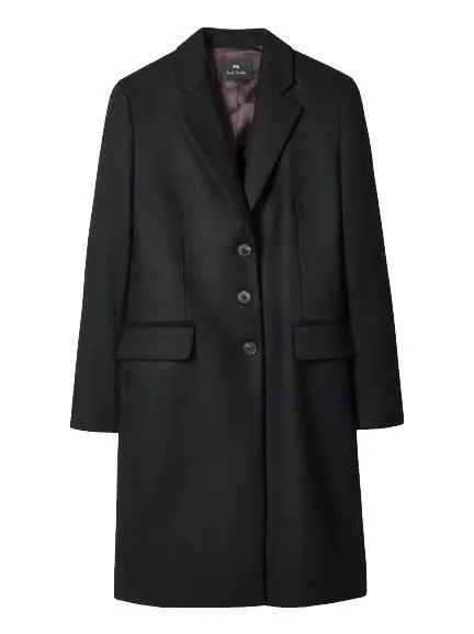 Paul Smith Wool Epsom Coat - Black