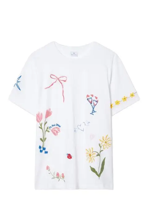 Paul Smith Daisy Chain Doodles T-shirt - White