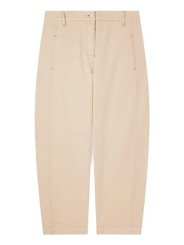 Paul Smith Cotton-blend Barrel Leg Trousers - Brown