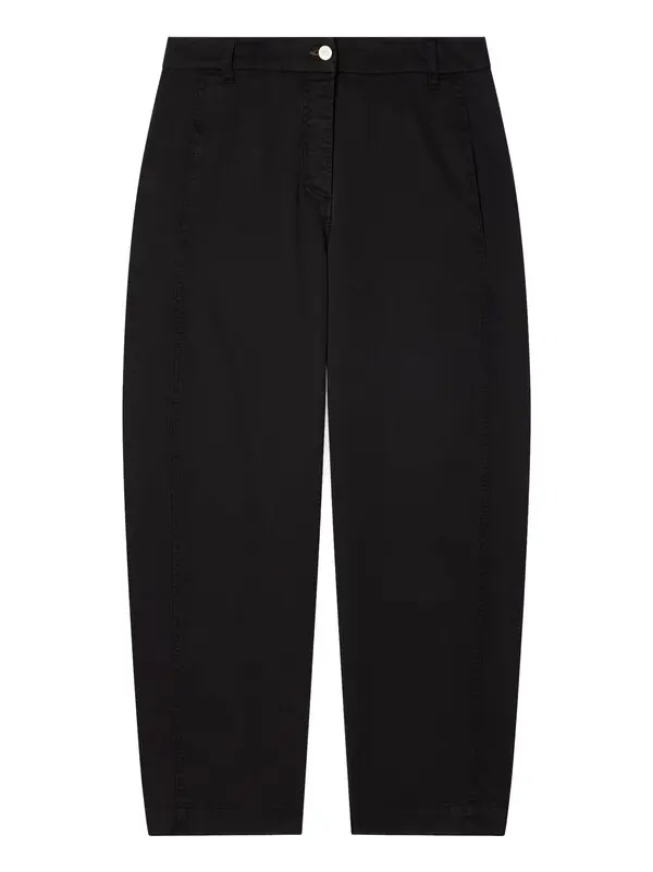 Paul Smith Cotton-blend Barrel Leg Trousers - Black