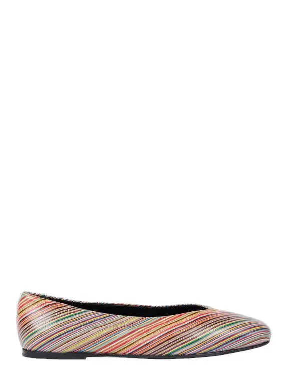Paul Smith Signature Stripe Leather Ballet Flats - Multicolour