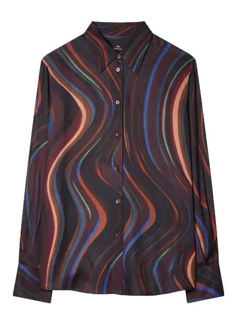 Paul Smith Midnight Swirl Viscose Shirt - Red