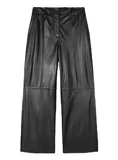 Paul Smith Leather Trousers - Black
