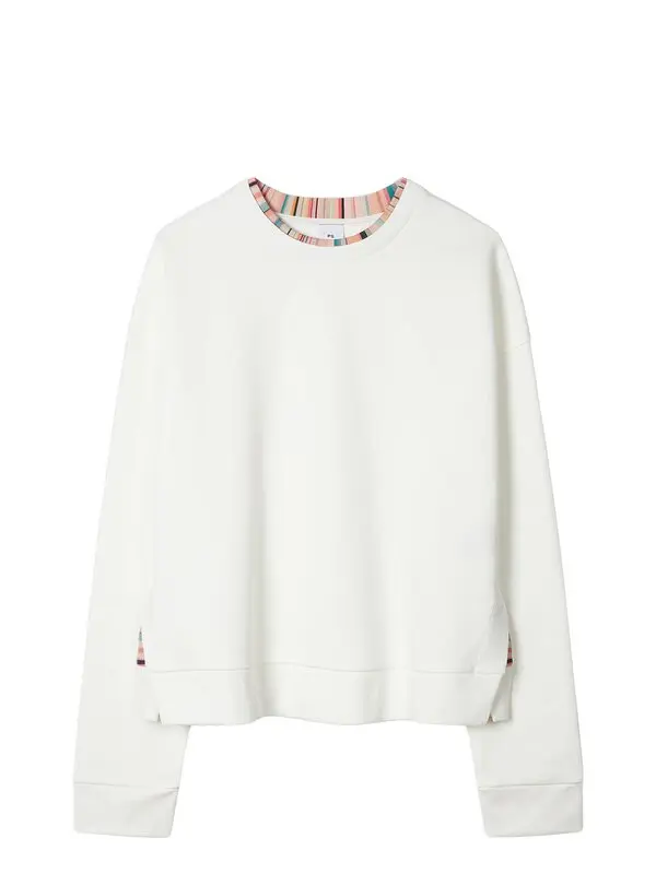 Paul Smith Crewneck Sweatshirt With Trim - White